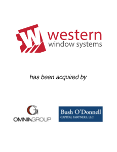 Western Window Systems - Cleveland M&A Middle Market Investment Bank ...